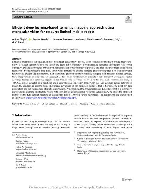 Efficient Deep Learning Based Semantic Mapping Approach Using Monocular Vision For Resource