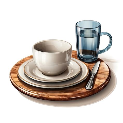 Premium Vector Realistic Vector Table Setting Vector On White Background