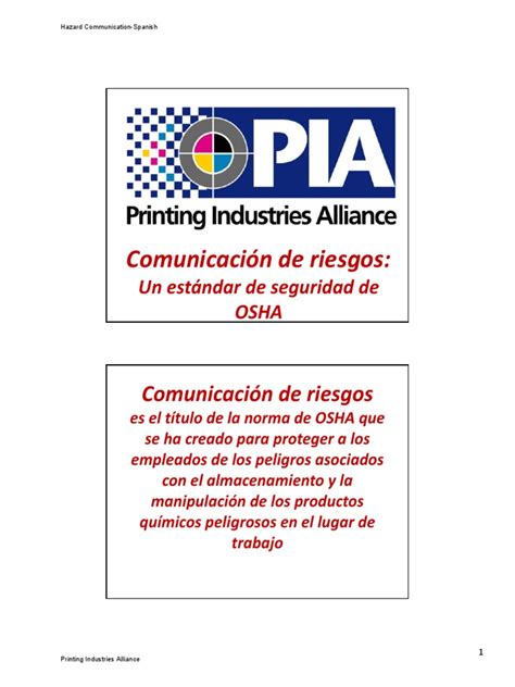 Hazcom Spanish Handout Pdf Pdf Administración De Seguridad Y Salud Ocupacional Química