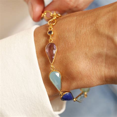 Multicoloured Gemstone Bracelet By 12 Casa Cala