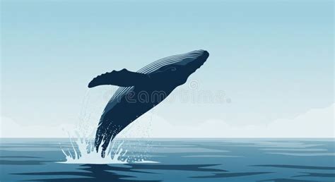Illustrated Breaching Humpback Whale Stock Illustrations 14