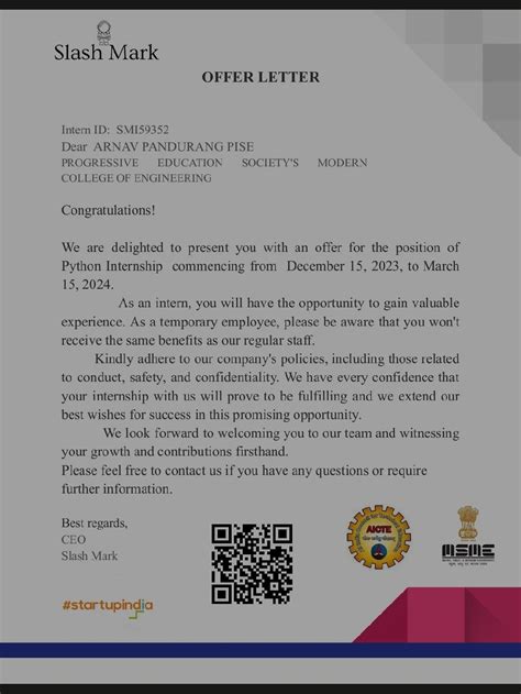 Arnav Pise On Linkedin Internship Pythonprogramming Aicte Slashmark