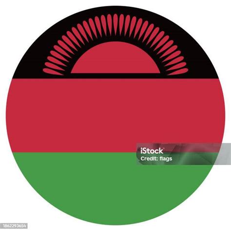 말라위 국기입니다 플래그 아이콘입니다 표준 색상 둥근 깃발 컴퓨터 일러스트레이션 디지털 일러스트레이션 벡터 일러스트 레이 션입니다 0명에 대한 스톡 벡터 아트 및 기타