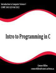 Introduction To C Programming Pdf Introduction To Computer Science I COMP B D