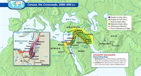 Map Of Canaan The Crossroads 2000 600 B C Map Of Ancient Trade