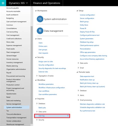 auditing user logins for dynamics 365 for finance and operations in