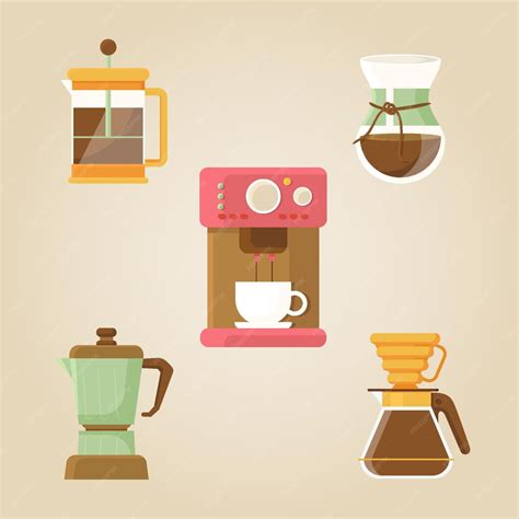 커피 양조 방법 개념 무료 벡터