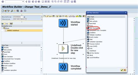 User Decision Step Sapcodes