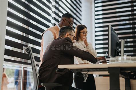 Successful Business Team Brainstorming And Collaborating In Corporate Office Stock Image Image