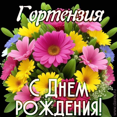 Открытки с Днем рождения Гортензии - Скачайте на Davno.ru