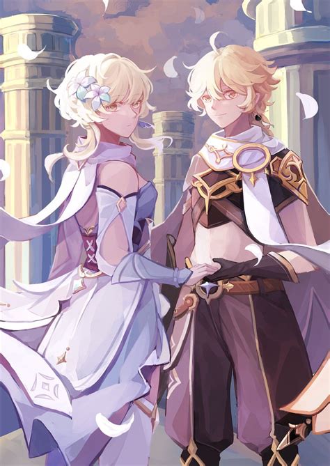 Genshin Impact Близнецы Милые рисунки Аниме девушка