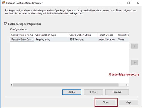 Ssis Package Configuration Using Registry Entry
