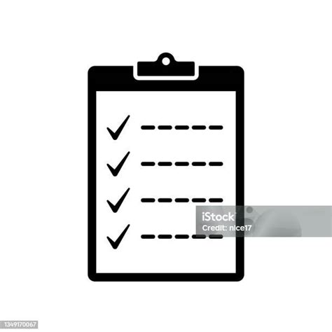 클립보드 아이콘입니다 체크리스트 기호입니다 클립보드에서 표시를 확인합니다 0명에 대한 스톡 벡터 아트 및 기타 이미지 0명 계약서 공란 Istock