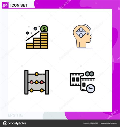 Thematic Vector Filledline Flat Colors Editable Symbols Growth Abacus