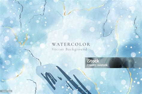 황금선과 브러시 얼룩이 있는 추상적인 청록색 과 청록색 액체 대리석 수채화 배경 시안 알코올 잉크 대리석 그리기 효과 결혼식을위한 벡터 일러스트 디자인 템플릿 동화에 대한