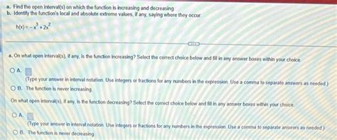 solved a find the open interval s on which the function is