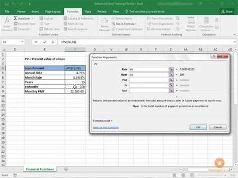 Calculating Present Value In Excel YouTube