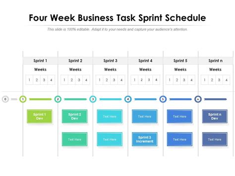 Four Week Business Task Sprint Schedule Powerpoint Presentation