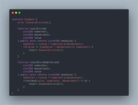 Solidity Optimization Tip ⛽️ Using Mulmod Over Mul And Div 🏻 If You Have To Check Whether A Value