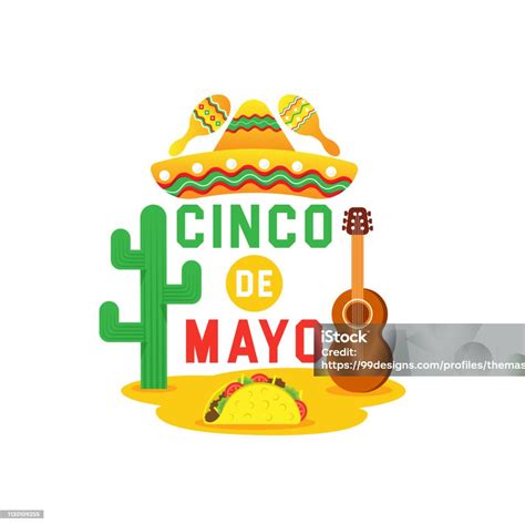 친 코 데 마요5 월 5 일타이 포 그래피 배너 벡터 멕시코 축제 카드 또는 파티 초대 및 포스터 디자인 친 코 데 마요 디자인 벡터 그림 요소벡터 컬렉션 0명에 대한 스톡