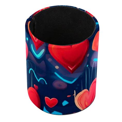 Electrocardiogram Pvc Leather Cylinder Pen Holder And Pencil Organizer