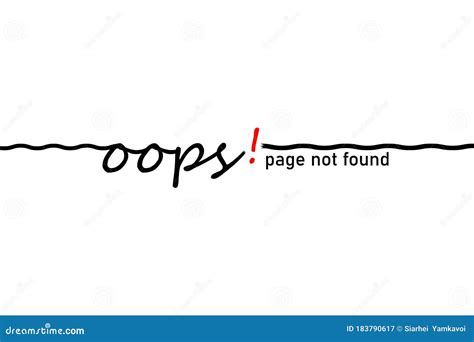 Word Message Oops Disconnect And Page Not Found Thin Line With Wire Break Minimal Badge Fail