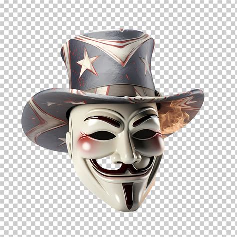Guy Fawkes Day Stylized Mask With Patriotic Hat Png Clipart