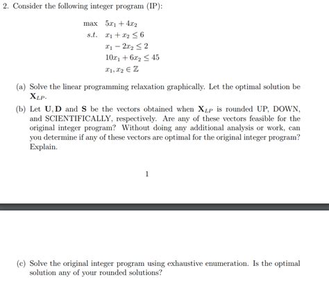 2 Consider The Following Integer Program Ip Max