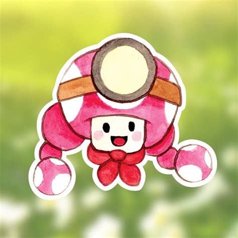 Captain Toadette Vinyl Sticker Etsy