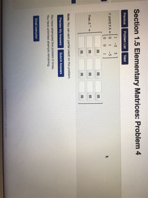 Solved Section 15 Elementary Matrices Problem 4 Previous