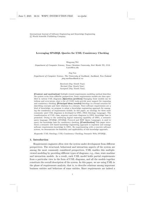 pdf leveraging sparql queries for uml consistency checking