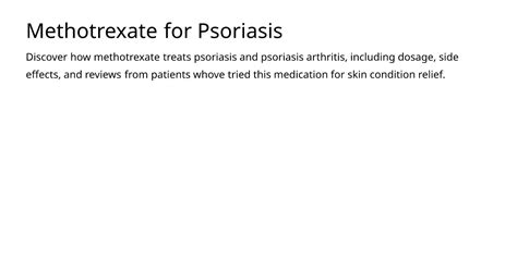 Methotrexate For Psoriasis Meds Is