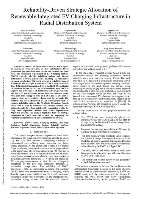 Pdf Reliability Driven Strategic Allocation Of Renewable Integrated Ev Charging Infrastructure