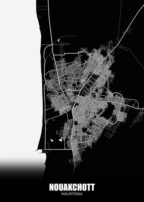 Nouakchott Mauritania Map Poster By Zake Yonkou Displate