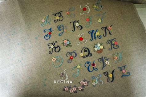 프랑스자수 이니셜 자수 혹은 알파벳 자수 네이버 블로그