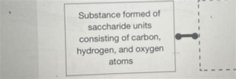 Solved Substance Formed Of Saccharide Units Consisting Of