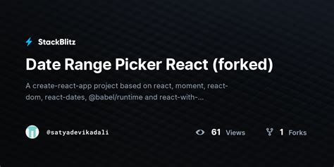Date Range Picker React Forked Stackblitz
