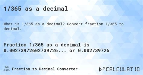 1365 As A Decimal Calculatio