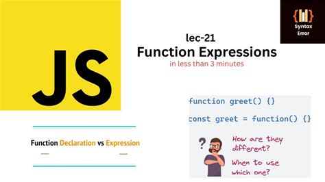 Function Expressions In Javascript In Less Than 3 Minutes In Hindi 22 Youtube
