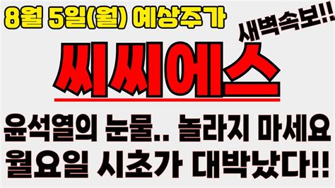 씨씨에스 월 간밤에 이런 소식이 오늘 제대로 갑니다 씨씨에스주가전망 씨씨에스 씨씨에스전망 씨씨에스주가 씨씨