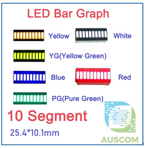 Segment LED Bar Graph RED WHITE BLUE YELLOW GREEN Module Ultra Bright AUSCOM Computers