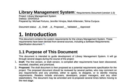 Software Requirement Specification For Library Management System Key