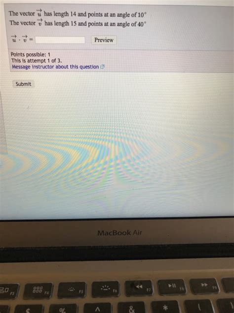 Solved The Vector U Vector Has Length And Points At An Chegg
