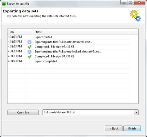 SQL Select Online Help Export To Text File