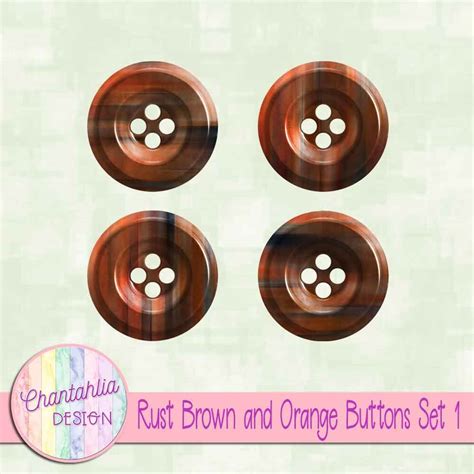 Free Rust Brown And Orange Buttons For Digital Scrapbooking