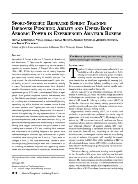 Sport Specific Repeated Sprint Training Improves Pdf High Intensity Interval Training