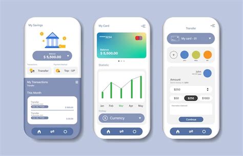 Premium Vector Financial App Screen Interface Design