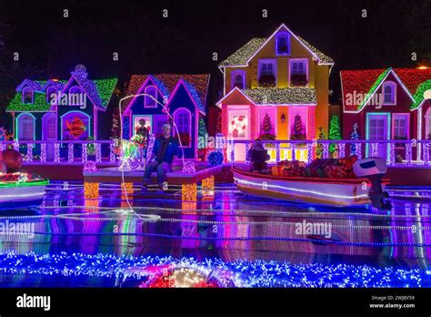 Millions Of Christmas Lights Decorate The Ibero American Park In Santo