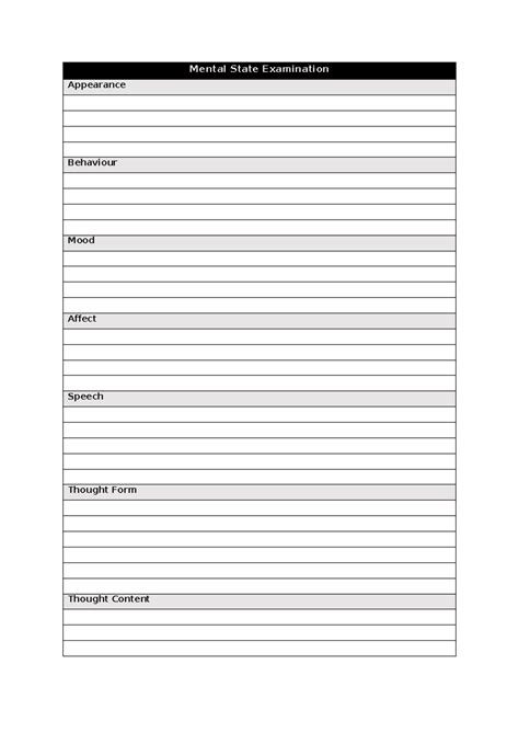 Mental State Examination Template 5 Copy Social Psychology Mental