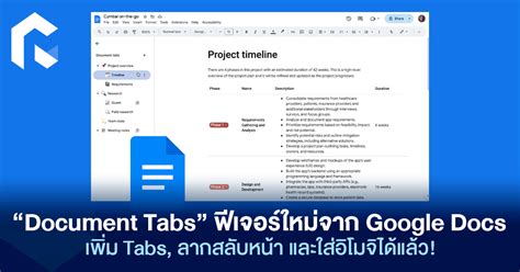 Document Tabs ฟเจอรใหมจาก Google Docs เพม Tabs ลากสลบหนา และใสอโมจไดแลว